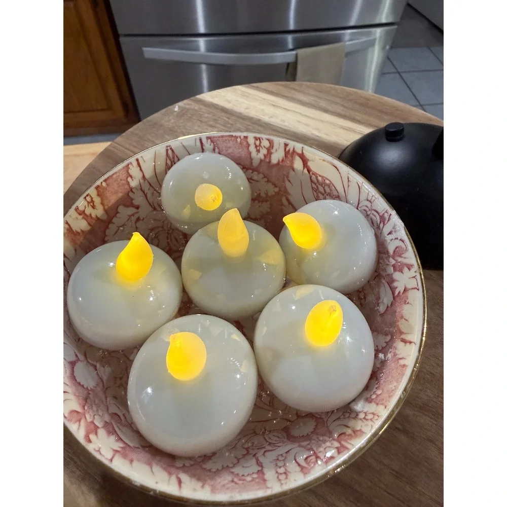 Accents | Set Of 6 Water Activated Floating Led Candles Centerpiece ...